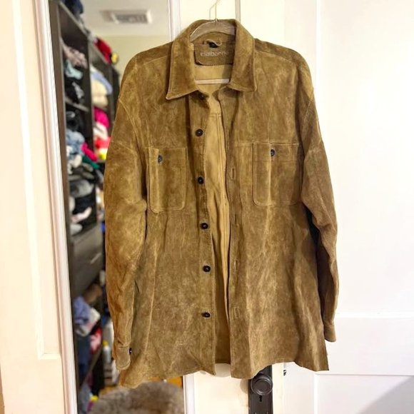 Claiborne | Jackets & Coats | Vintage Claiborne Suede Leather Shacket ...